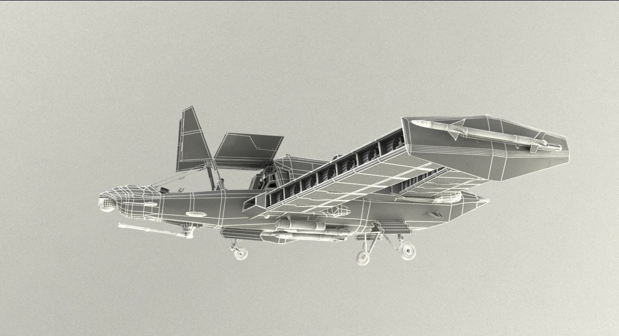 3D model eVTOL Attack Aircraft K21-Concept Design VR / AR / low-poly ...