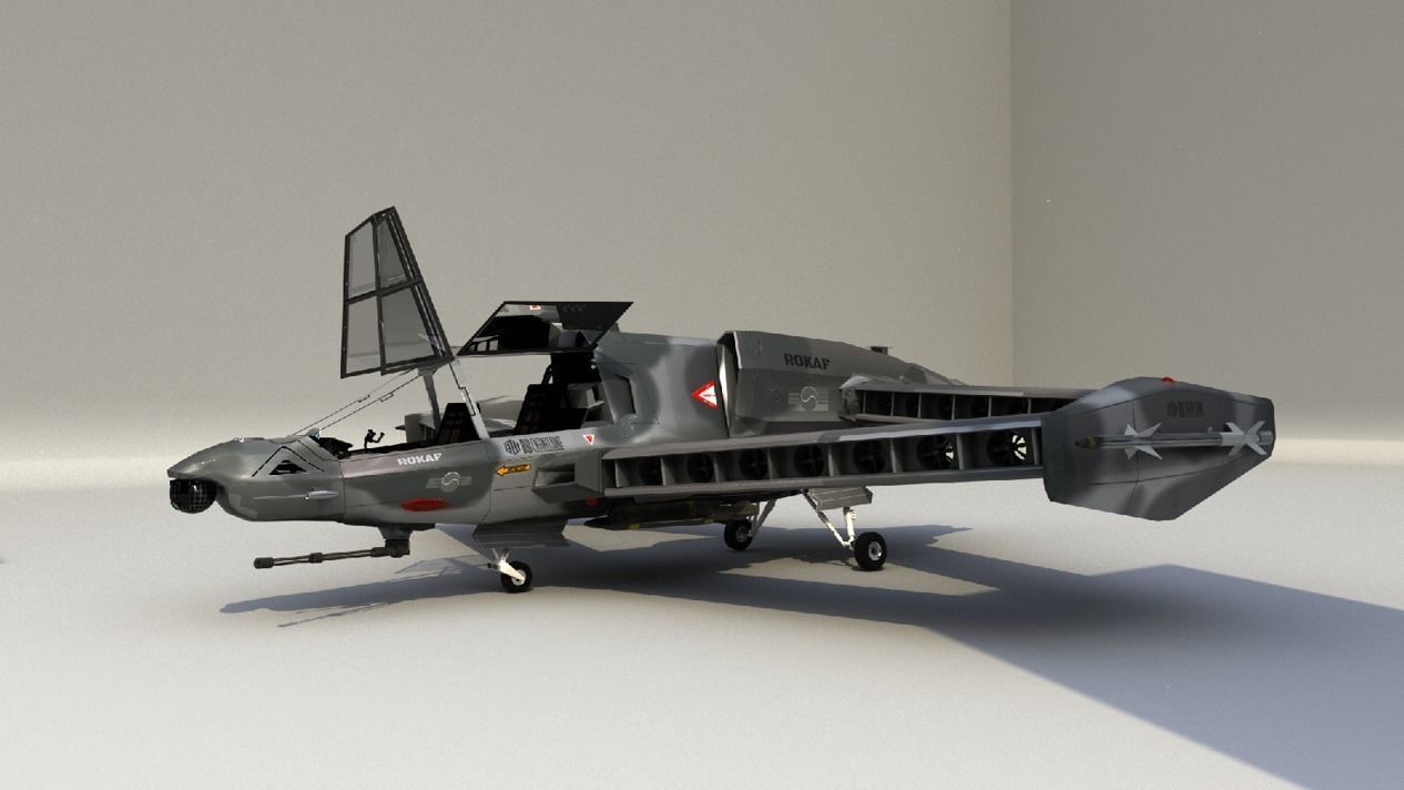 3D model eVTOL Attack Aircraft K21-Concept Design VR / AR / low-poly ...