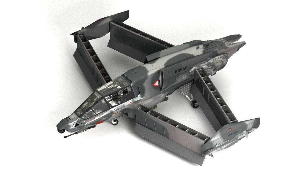 3D model eVTOL Attack Aircraft K21-Concept Design VR / AR / low-poly ...