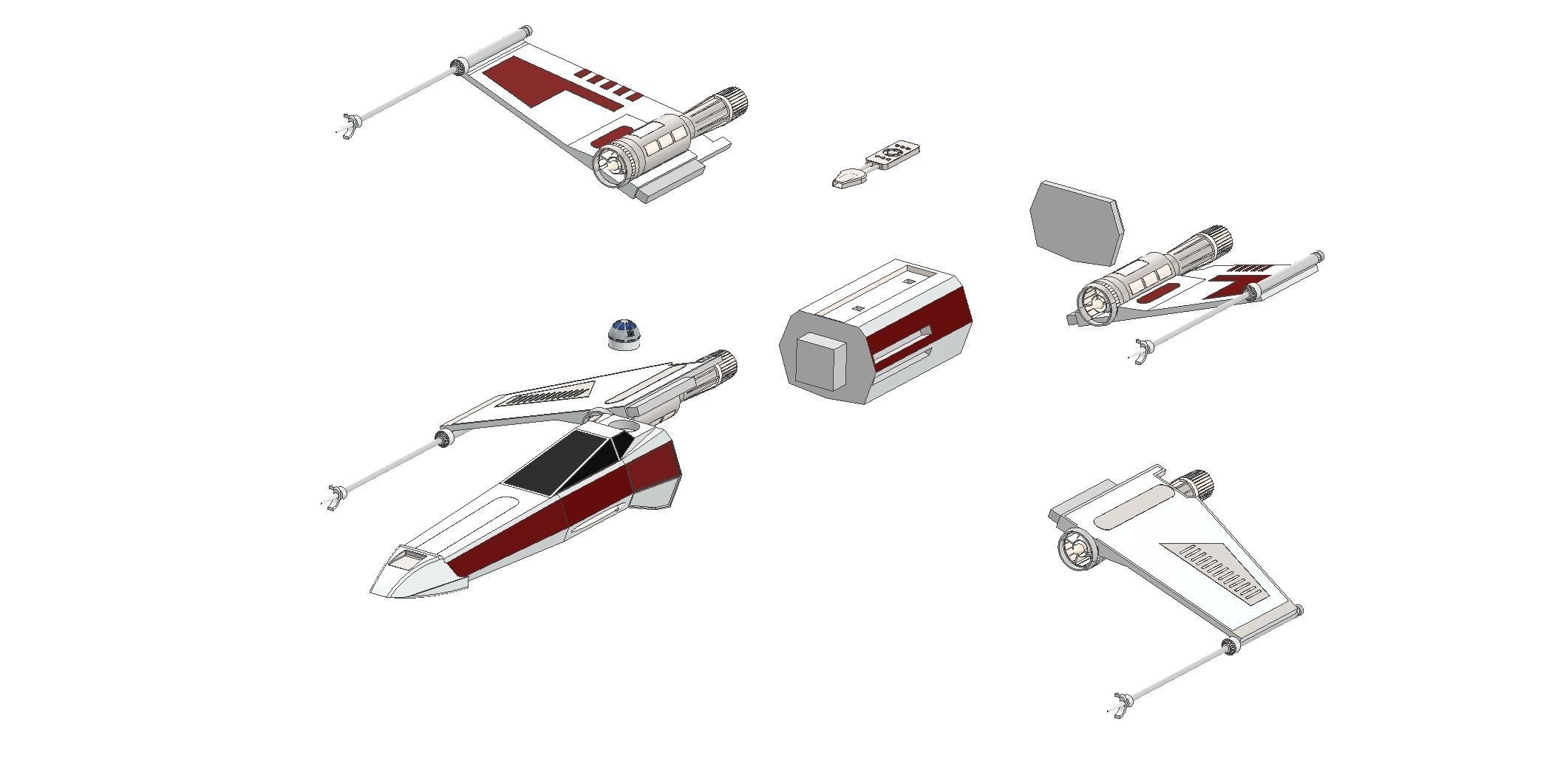 Starwars X-WING scale 1 in 87 3D model 3D printable | CGTrader
