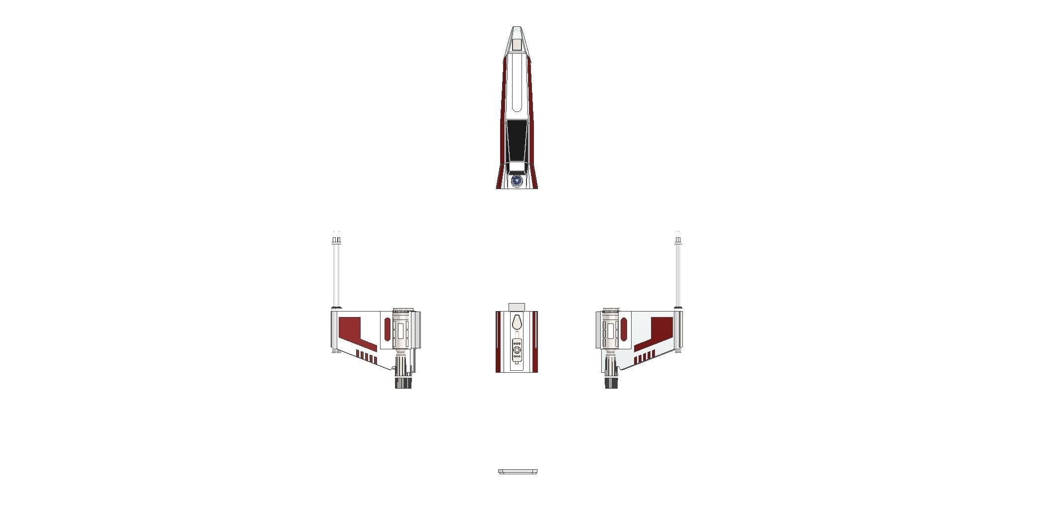 Starwars X-WING scale 1 in 87 3D model 3D printable | CGTrader