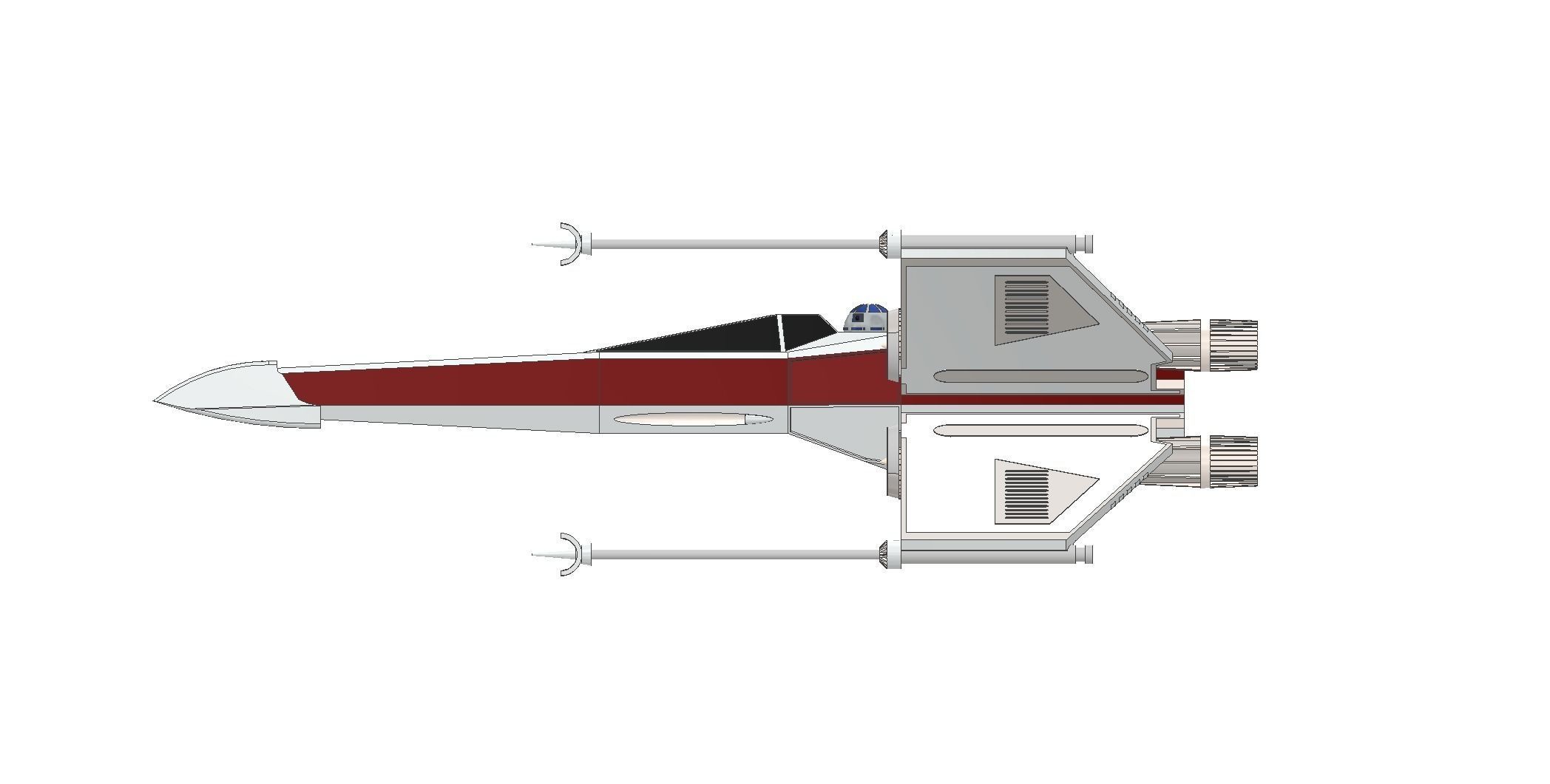Starwars X-WING scale 1 in 87 3D model 3D printable | CGTrader