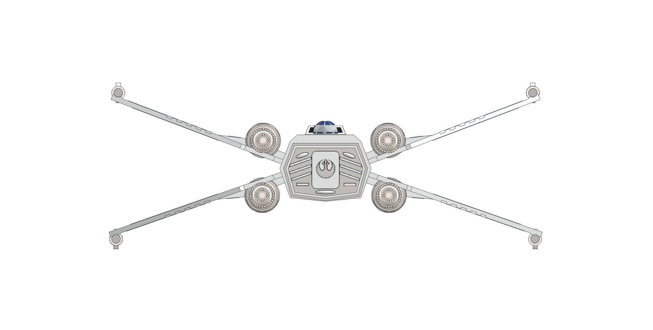 Starwars X-WING scale 1 in 87 3D model 3D printable | CGTrader