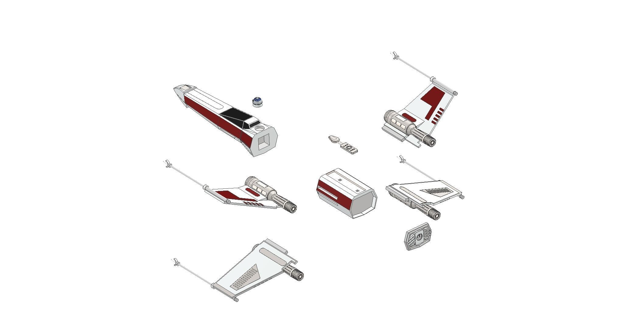 Starwars X-WING scale 1 in 87 3D model 3D printable | CGTrader