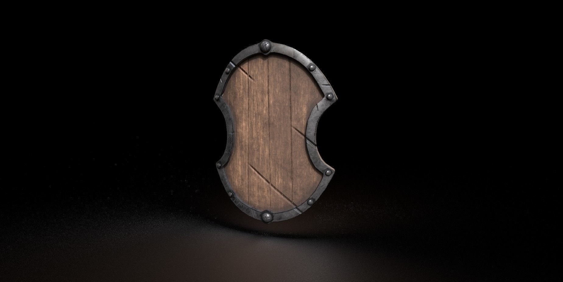 3D model Wooden shield soldier lowpoly 3D gamse asset armor VR / AR ...