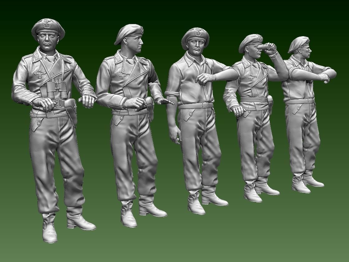 German tank crew 3D model 3D printable | CGTrader