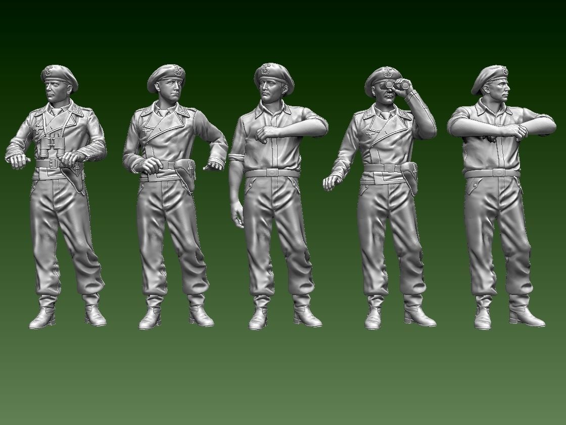 German tank crew 3D model 3D printable | CGTrader