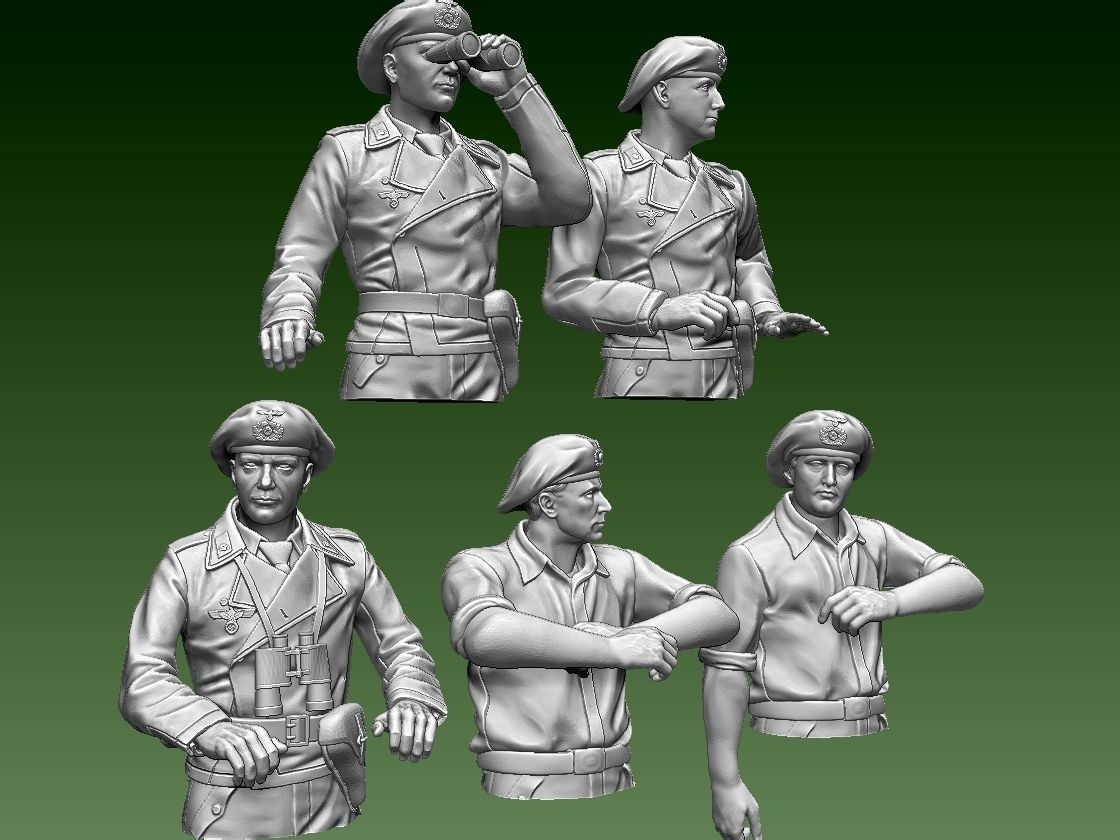 German tank crew 3D model 3D printable | CGTrader