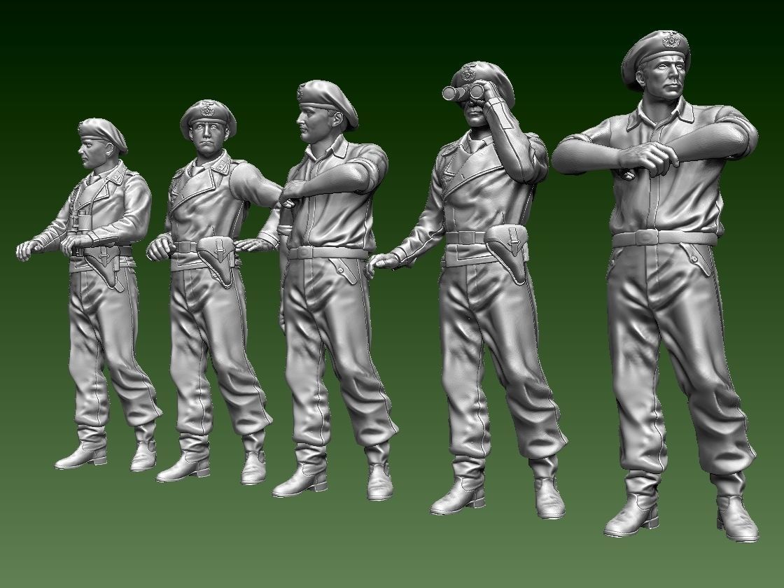 German tank crew 3D model 3D printable | CGTrader