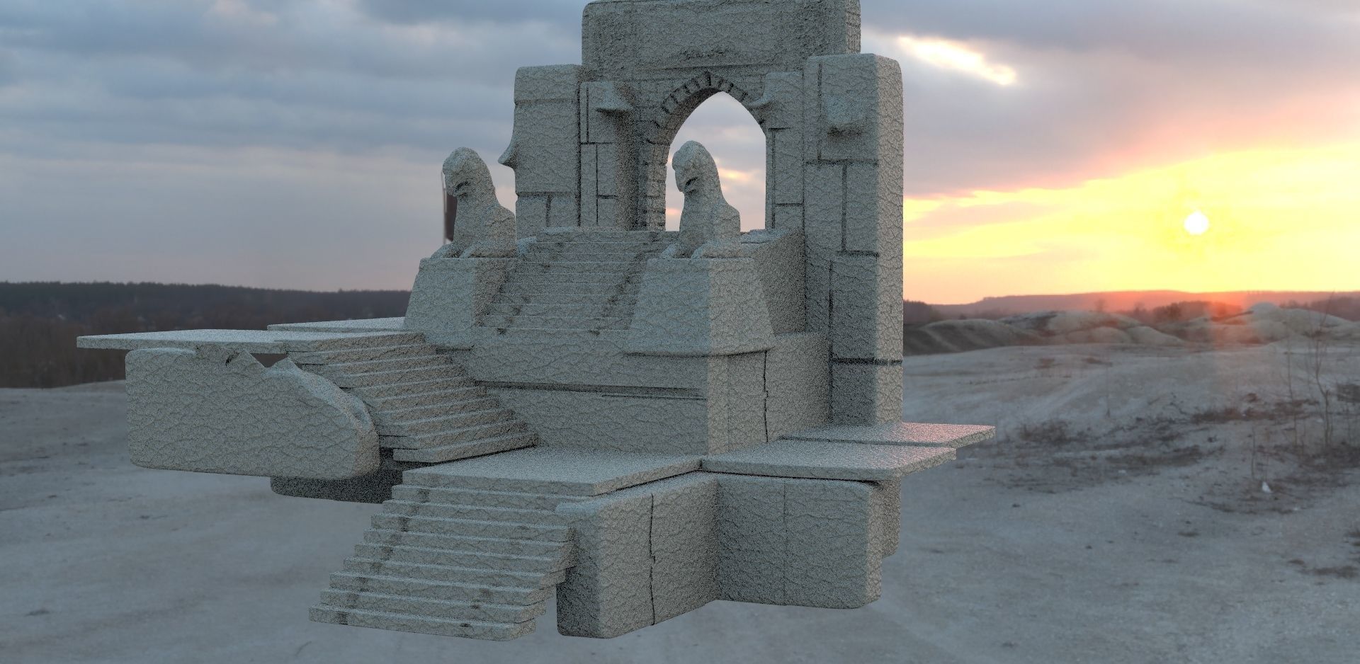 Mars Stairs gateway 3D model | CGTrader