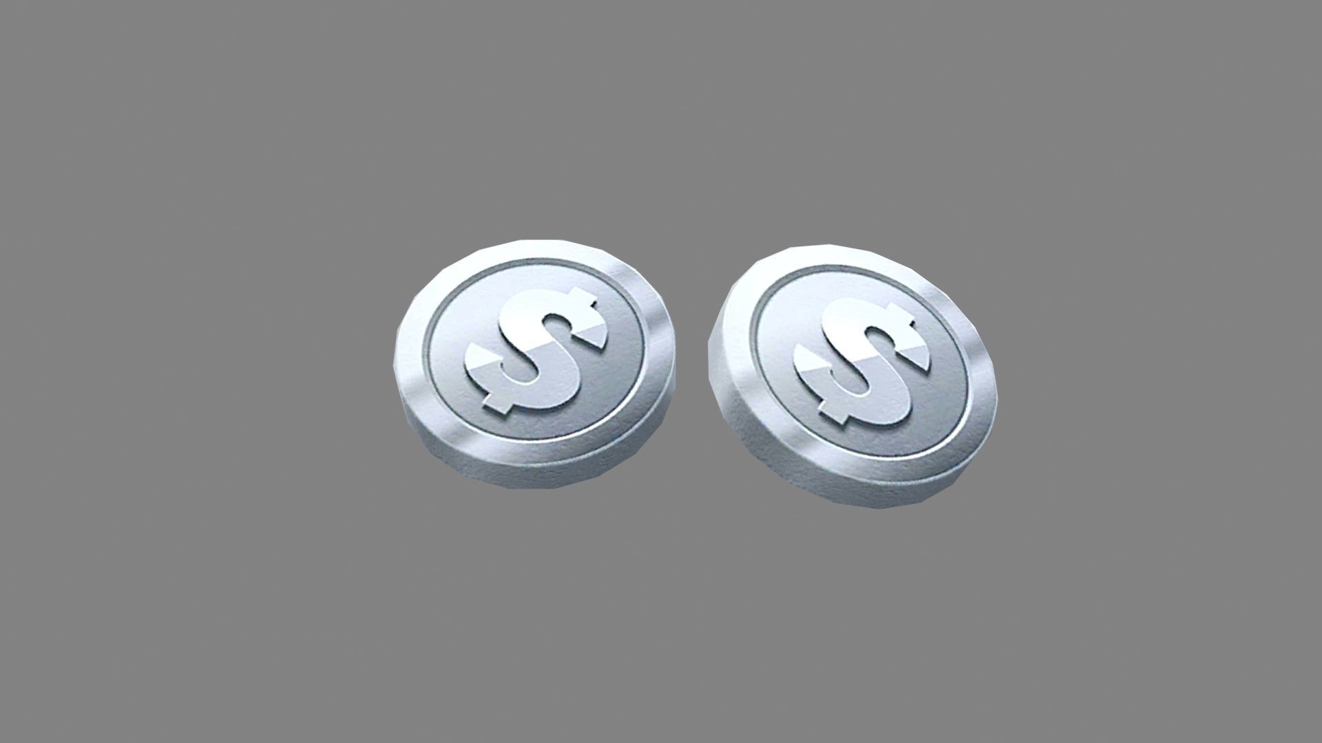3D model Cartoon silver coin VR / AR / low-poly | CGTrader