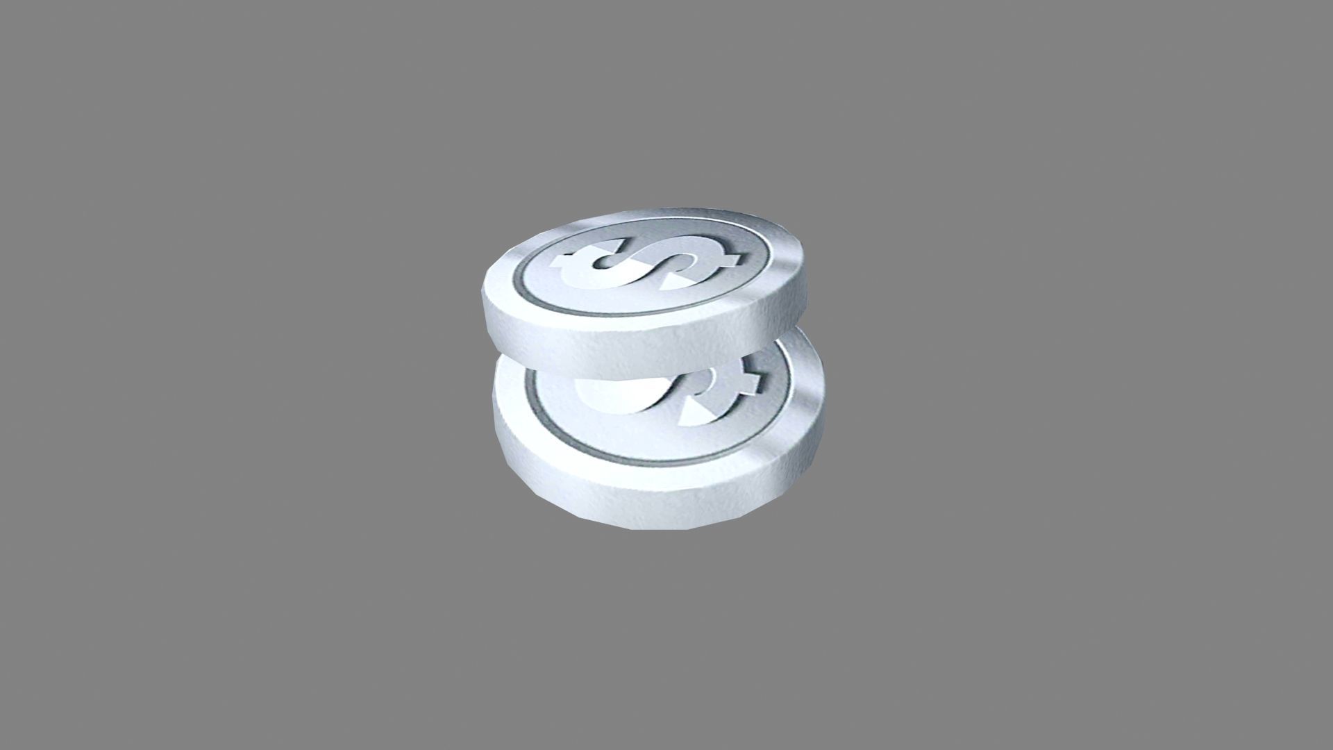 3D model Cartoon silver coin VR / AR / low-poly | CGTrader