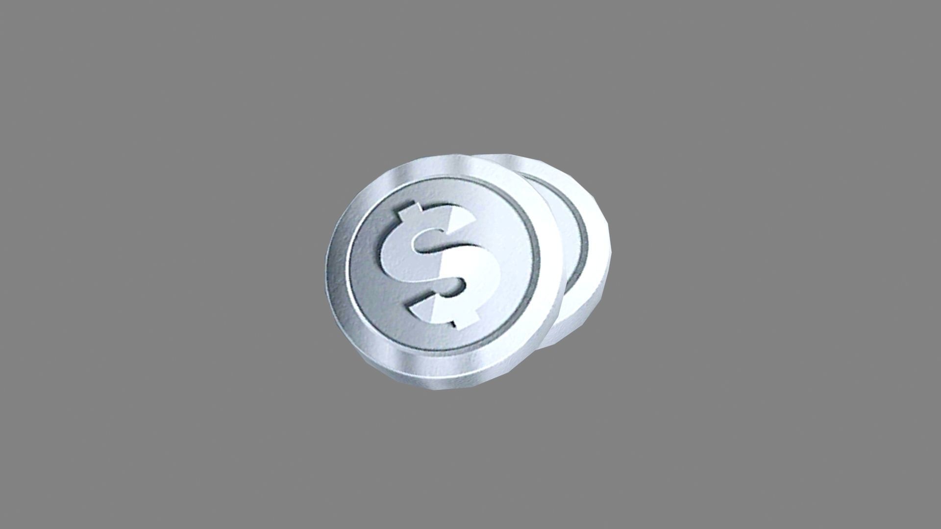 3D model Cartoon silver coin VR / AR / low-poly | CGTrader