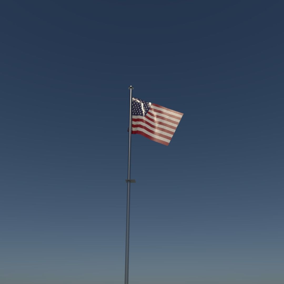 United states flag free 3D model animated rigged | CGTrader