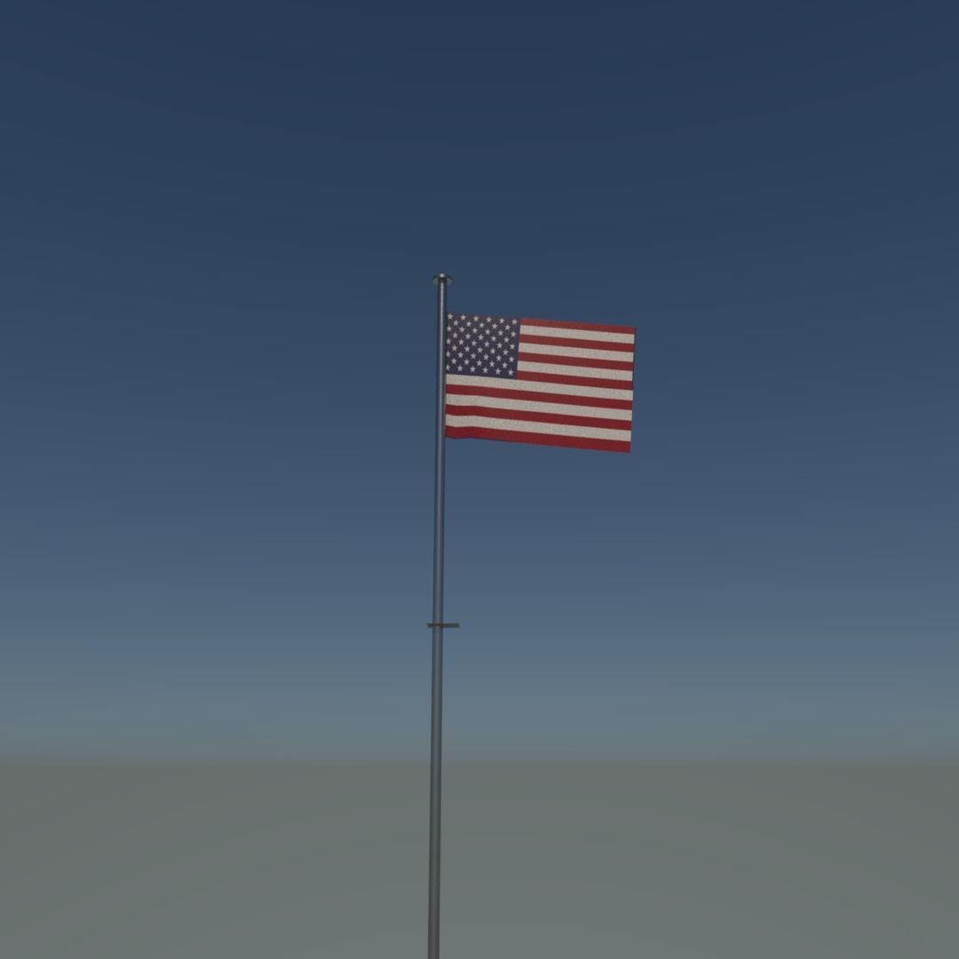 United states flag free 3D model animated rigged | CGTrader