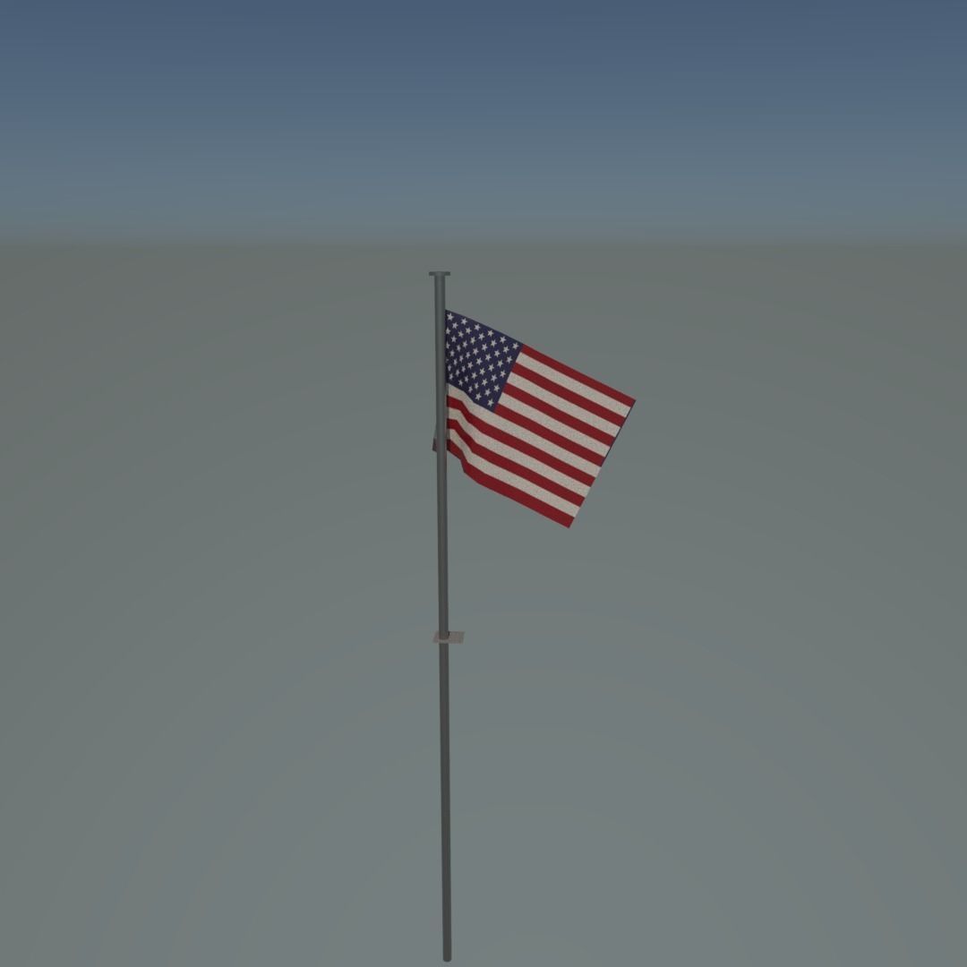 United states flag free 3D model animated rigged | CGTrader