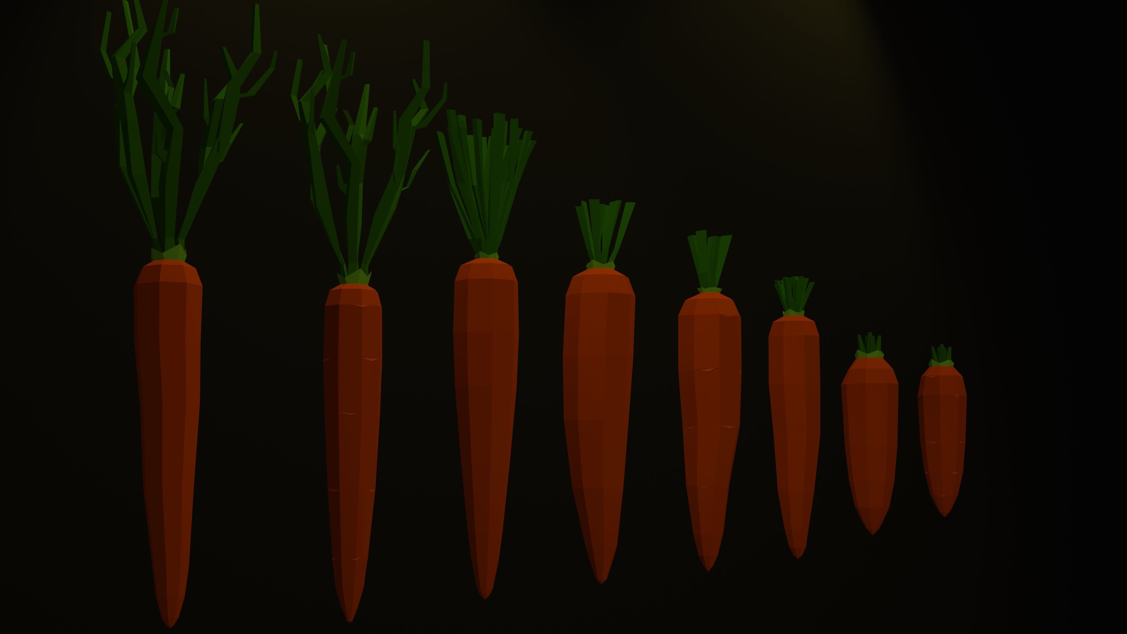 3D model Eight low poly Carrots VEGETABLES VR / AR / low-poly | CGTrader
