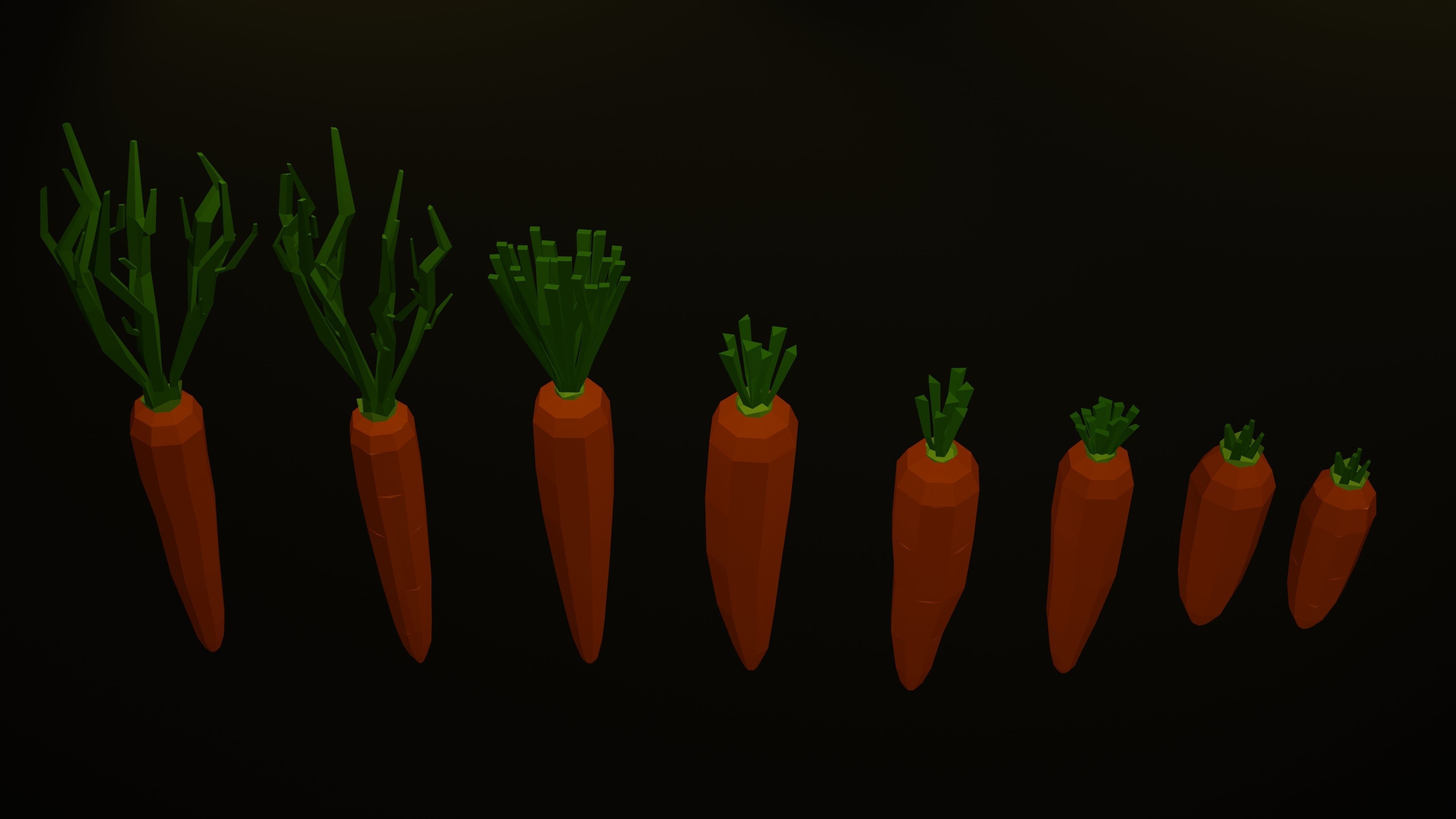 3D model Eight low poly Carrots VEGETABLES VR / AR / low-poly | CGTrader