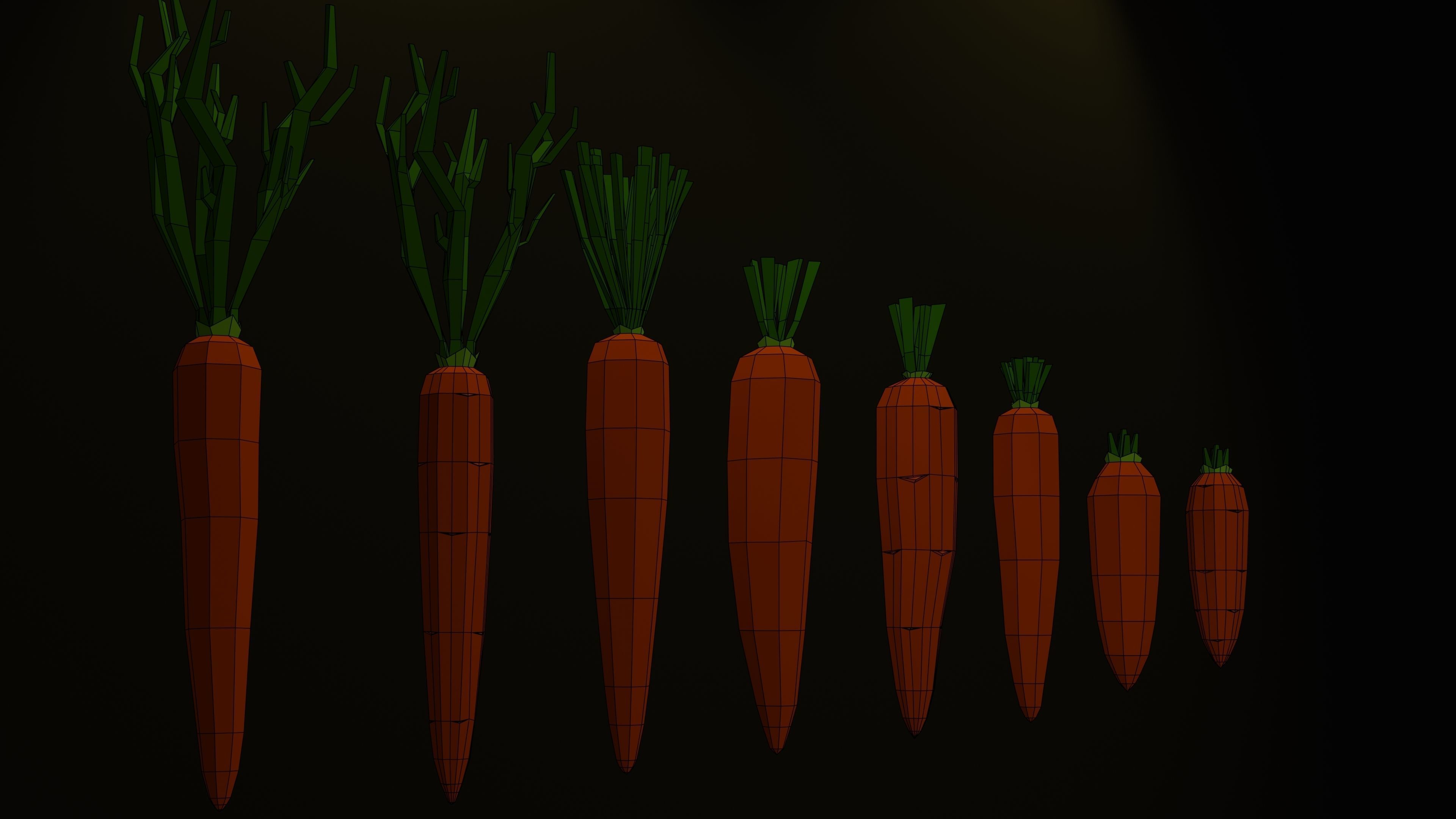 3D model Eight low poly Carrots VEGETABLES VR / AR / low-poly | CGTrader