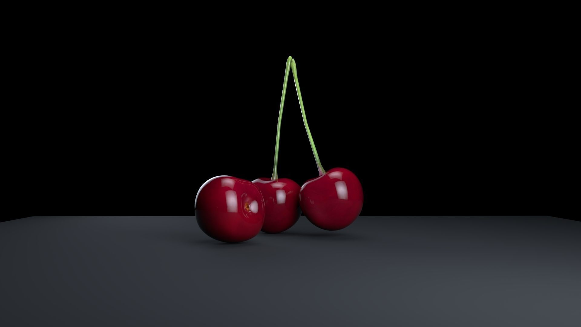 Cherry three cherries free 3D model | CGTrader