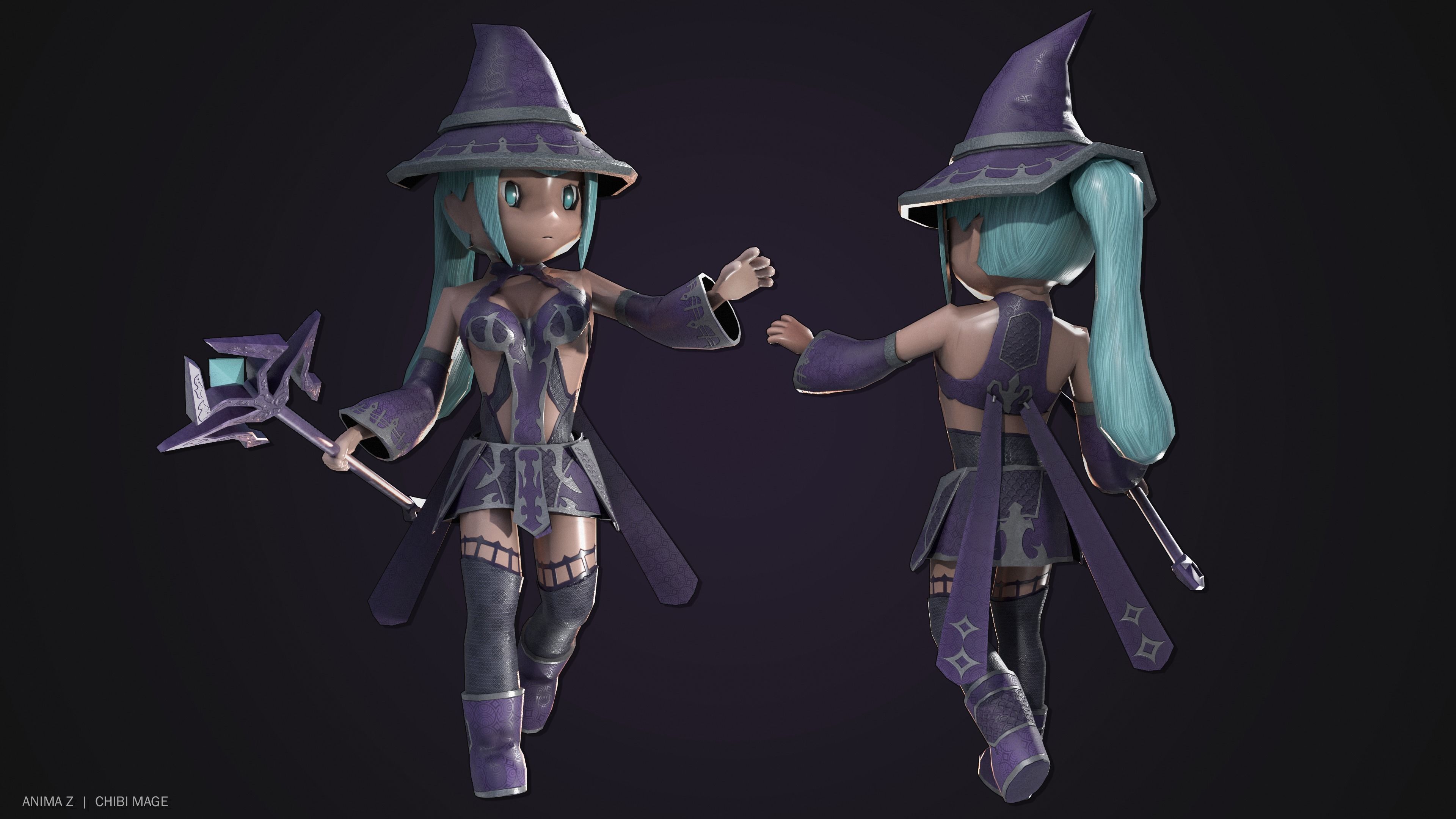 3D model Chibi Mage VR / AR / low-poly | CGTrader