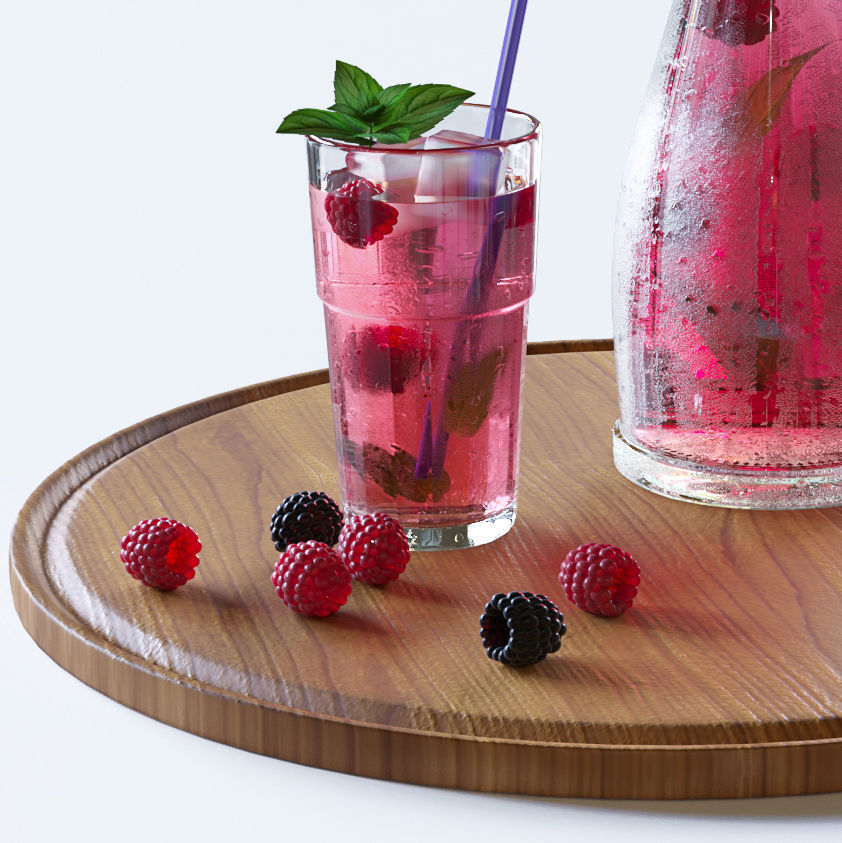 Berry lemonade with mint 3D model | CGTrader