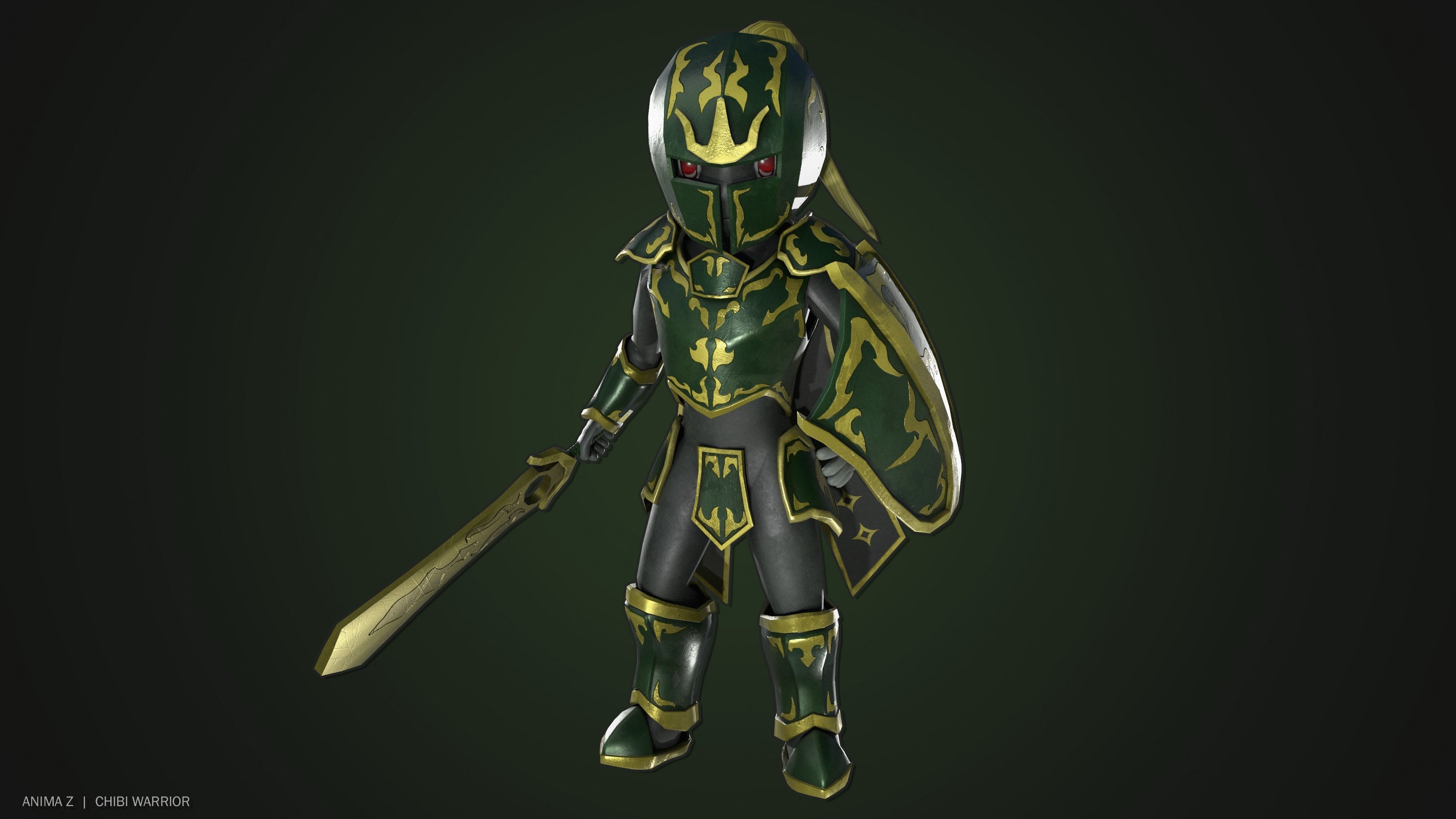 3D model Chibi Warrior VR / AR / low-poly | CGTrader
