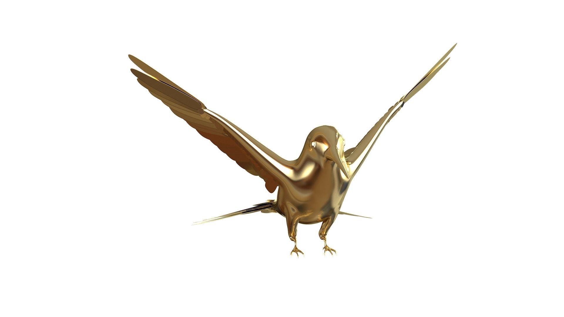 Hummingbird 3D print model golden bird flying 3D model | CGTrader