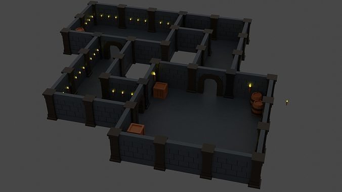 Low Poly Dungeon room in castle free VR / AR / low-poly 3D model | CGTrader