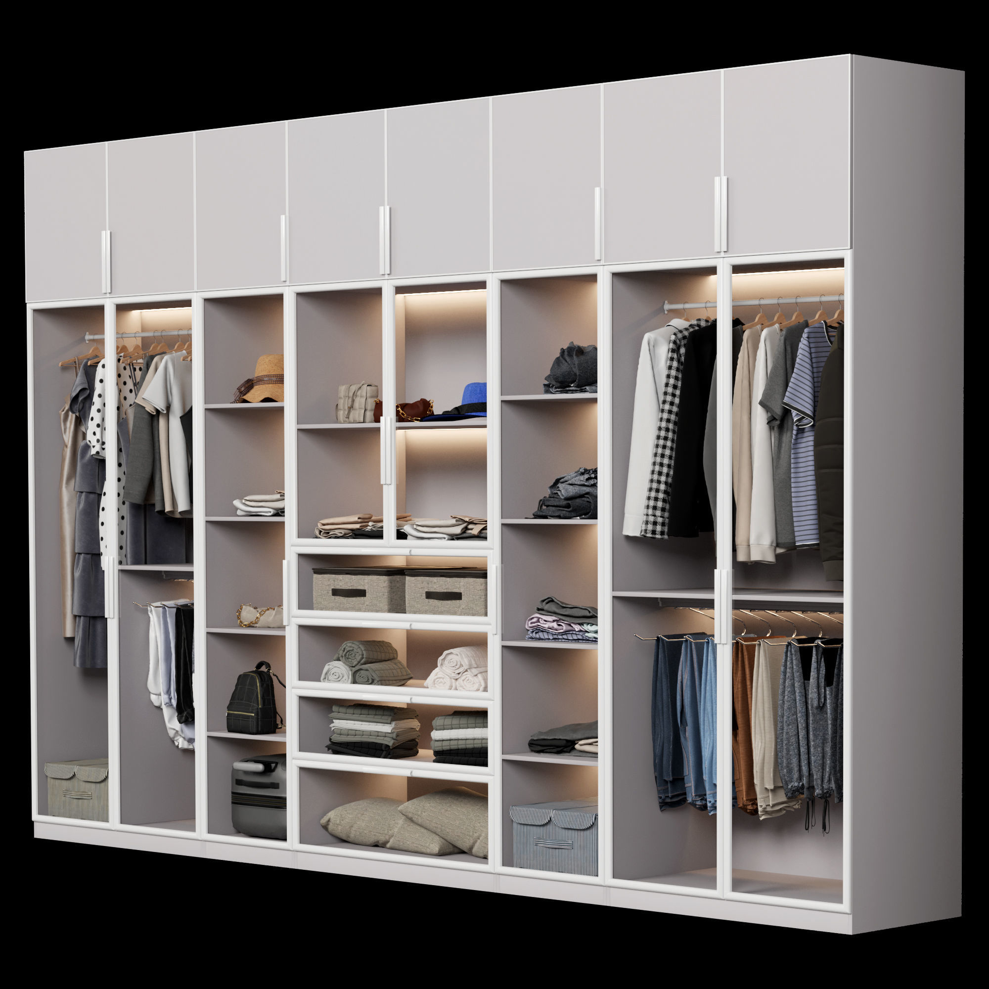 Wardrobe wall 3D model | CGTrader