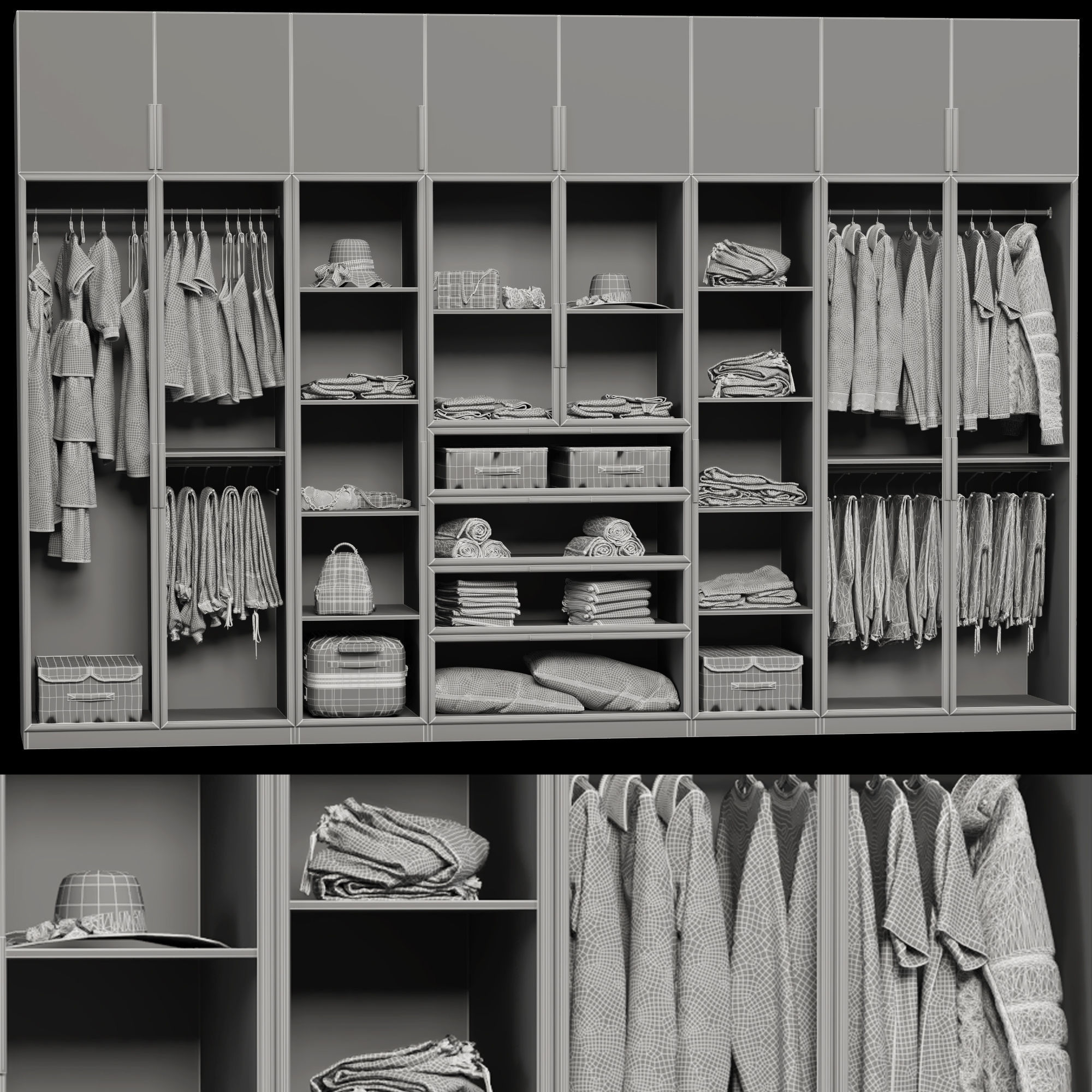 Wardrobe wall 3D model | CGTrader