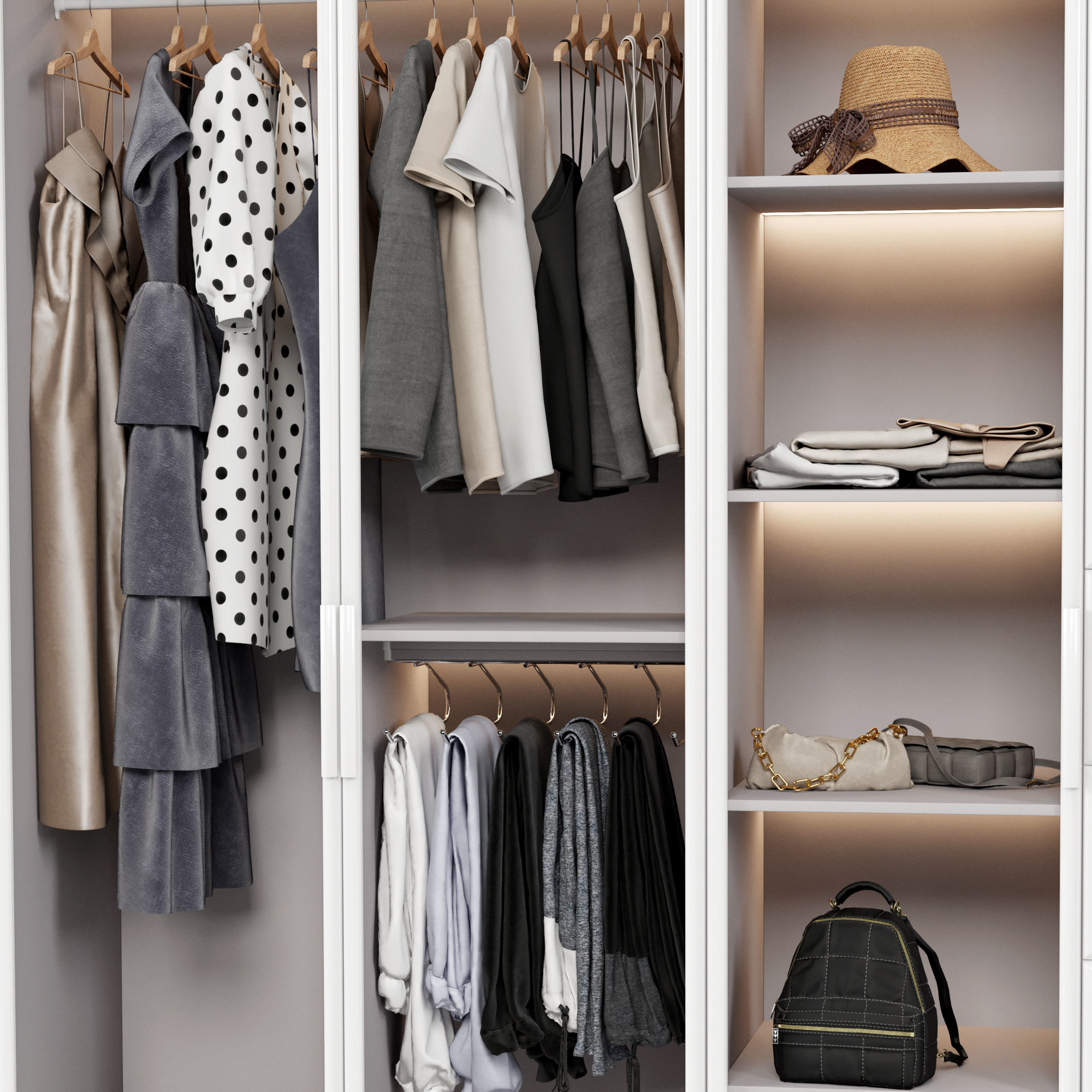 Wardrobe wall 3D model | CGTrader