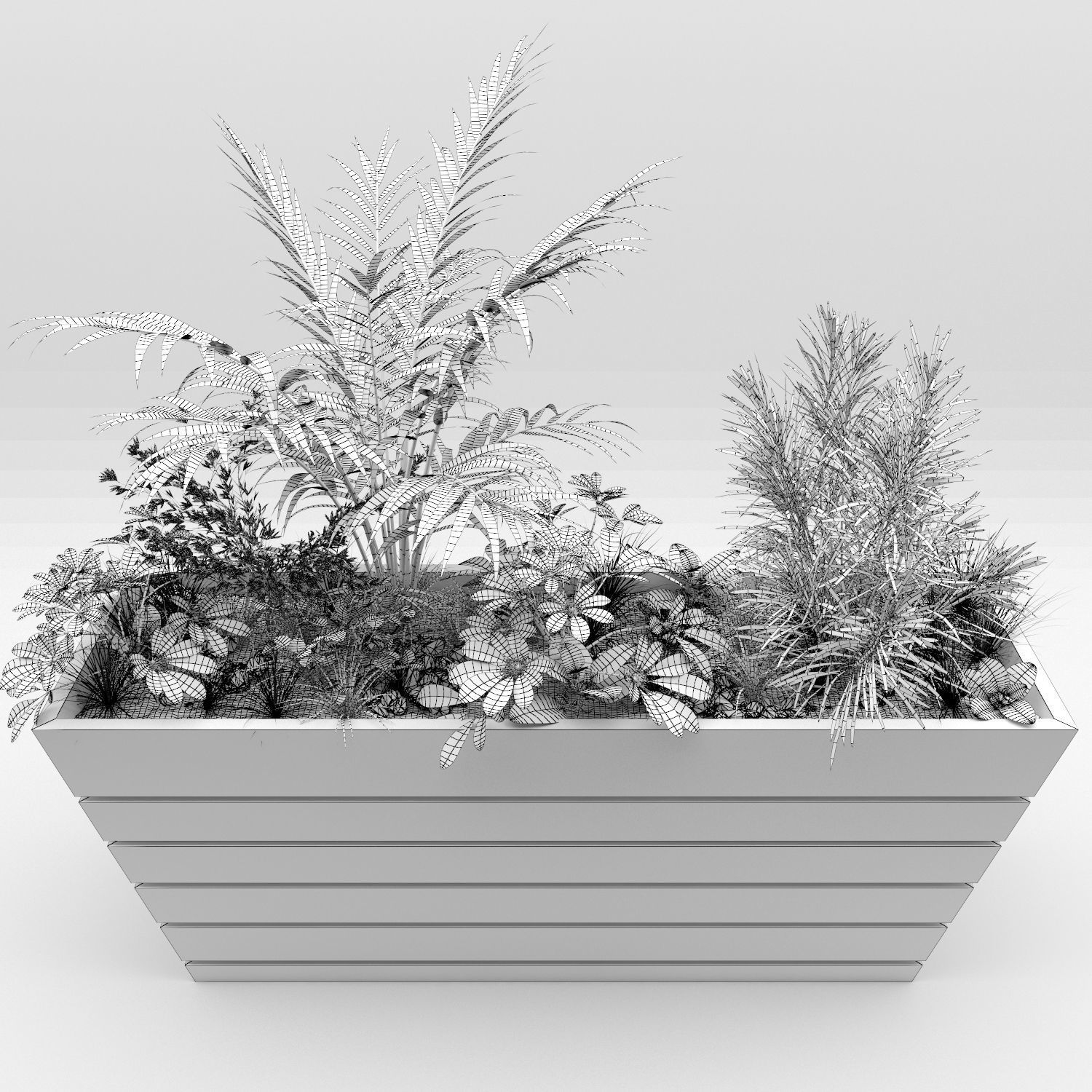Long Planter Pot 2 3D model | CGTrader