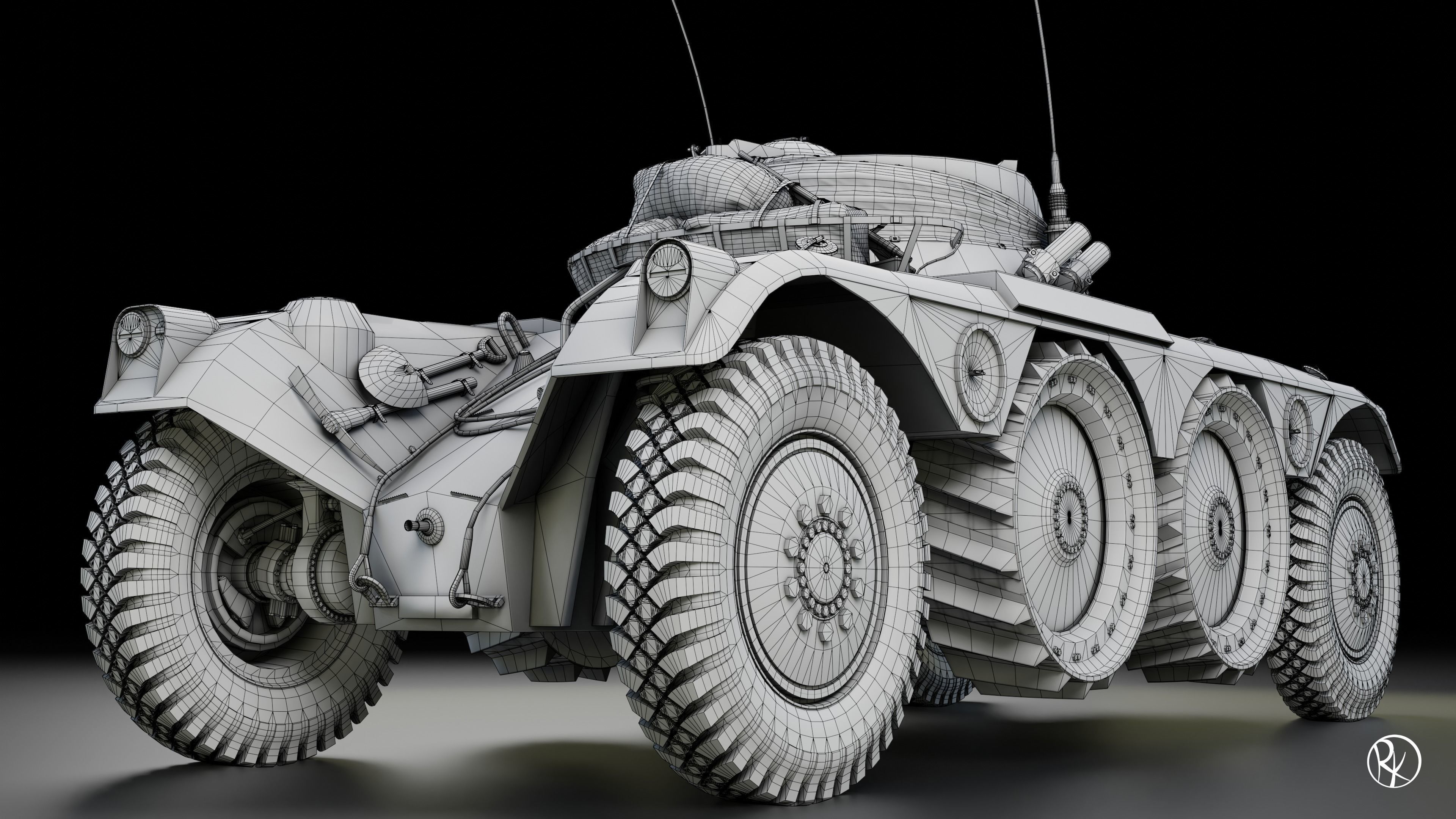 Panhard EBR 90 PBR Model 3D model | CGTrader