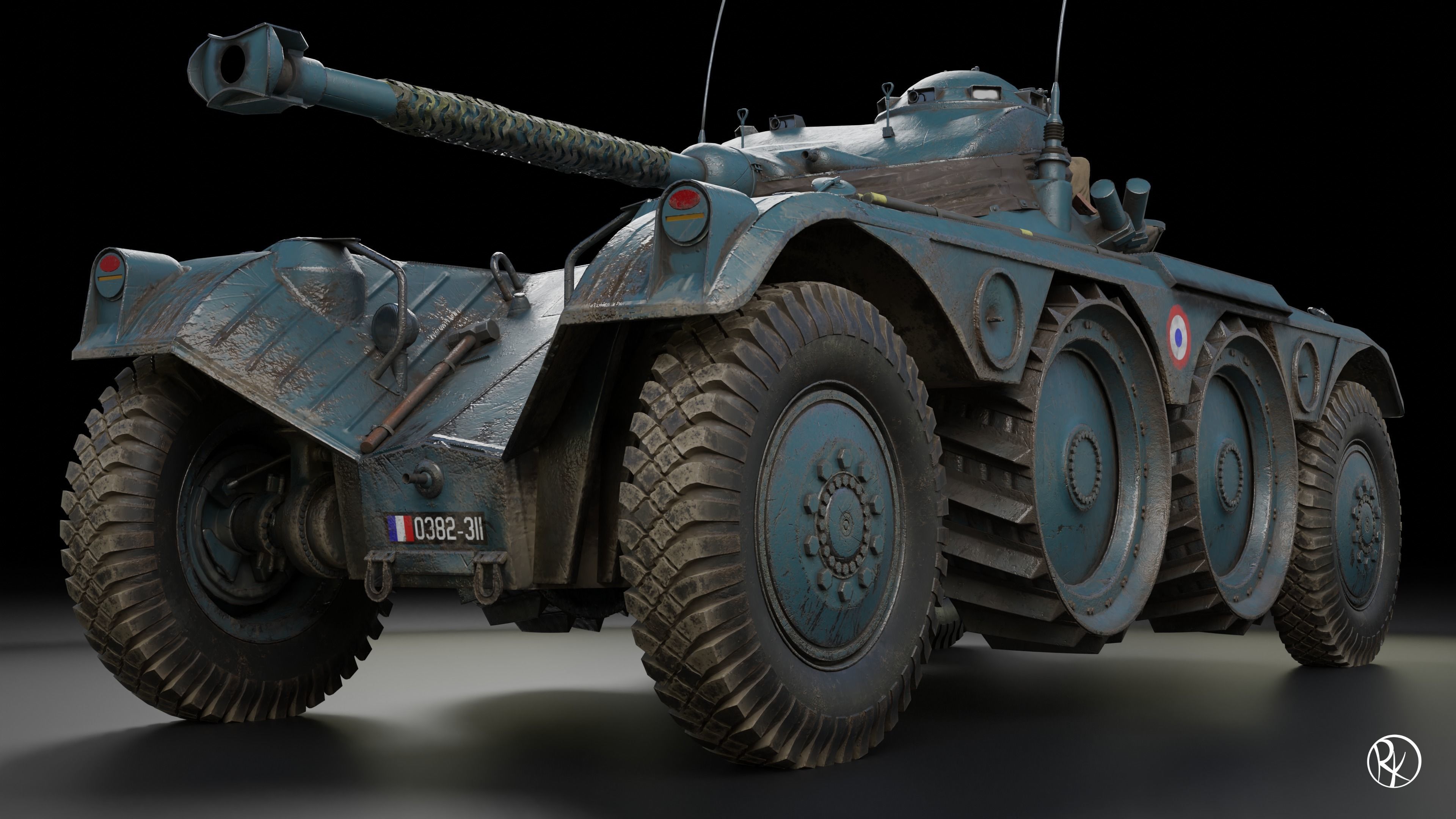 Panhard EBR 90 PBR Model 3D model | CGTrader