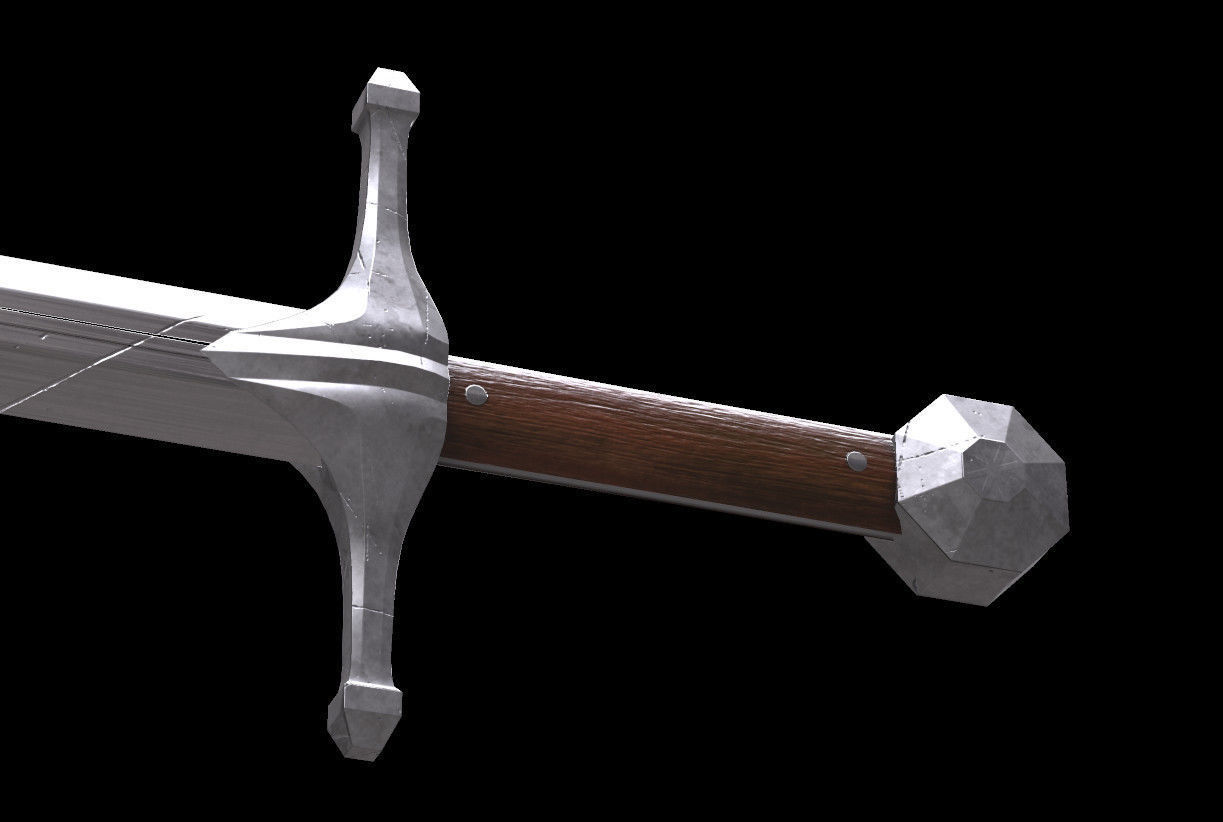 3D model A battle-worn sword VR / AR / low-poly | CGTrader