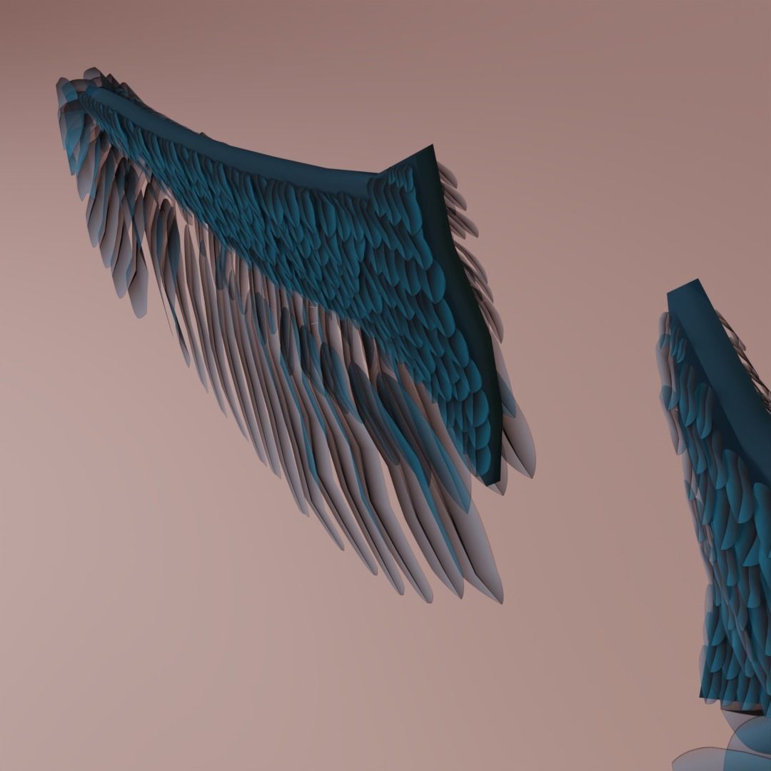 3D model Wings - Low-poly 3D model angel wing VR / AR / low-poly | CGTrader
