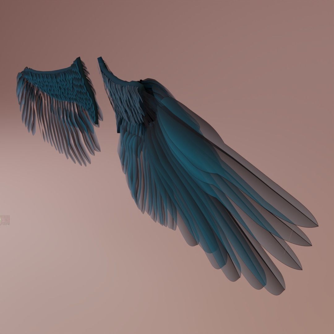 3D model Wings - Low-poly 3D model angel wing VR / AR / low-poly | CGTrader