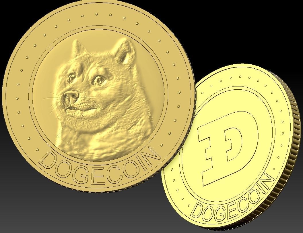 DOGECOIN coin with dog 3D model 3D printable | CGTrader