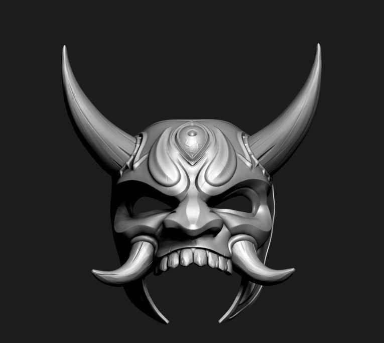 Japanese Hannya Oni Mask Samurai Mask Demon Onimusha Mask 3D model 3D ...