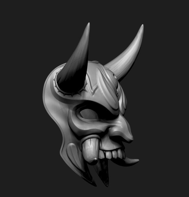 Japanese Hannya Oni Mask Samurai Mask Demon Onimusha Mask 3D model 3D ...