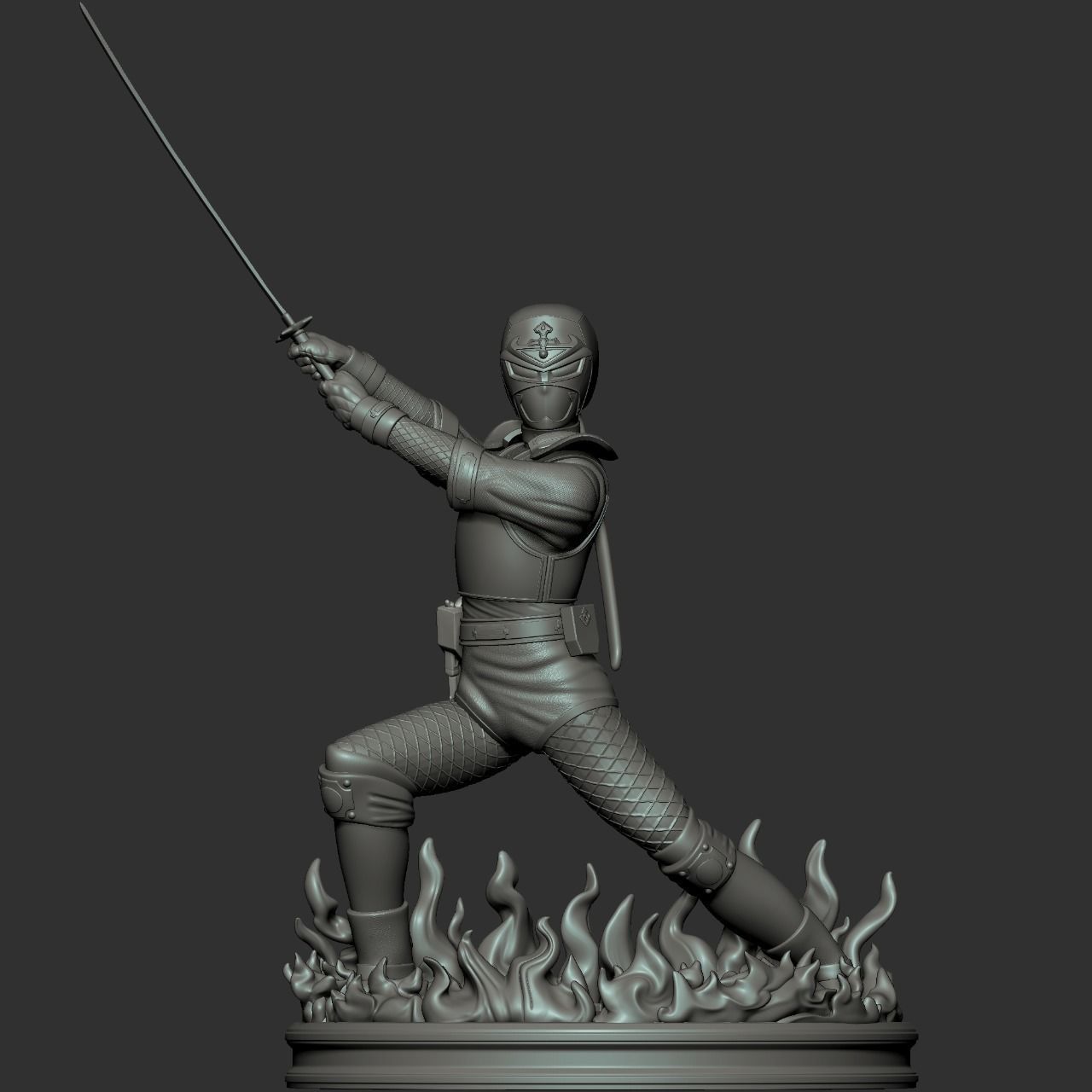 Jiraya statue of power ranger holding light saber 3D model 3D printable ...