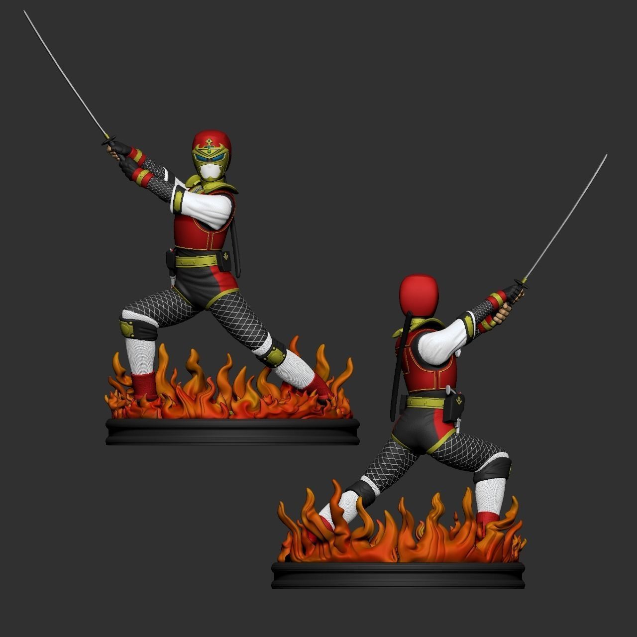 Jiraya statue of power ranger holding light saber 3D model 3D printable ...