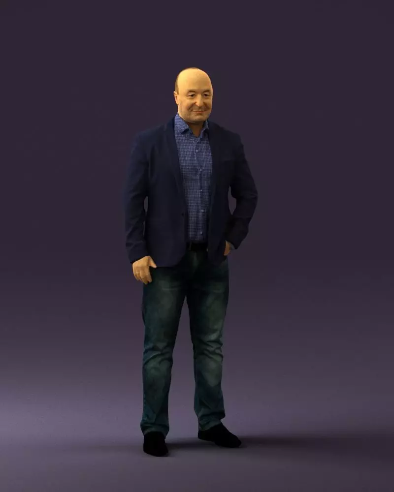 Man in blue jacket and jeans 0447 3D print model 3D model 3D printable ...