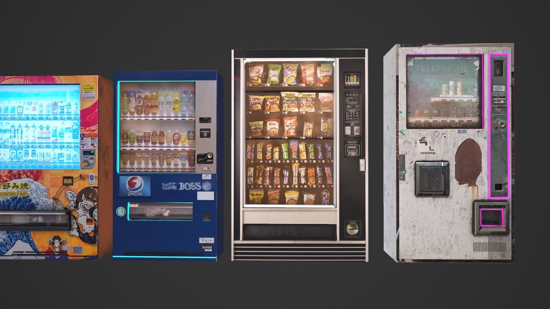 3D model Vending Machine Pack VR / AR / low-poly | CGTrader