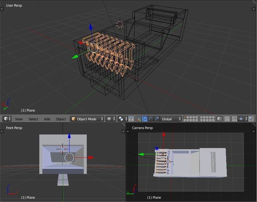 RJ 45 connector 3D model | CGTrader