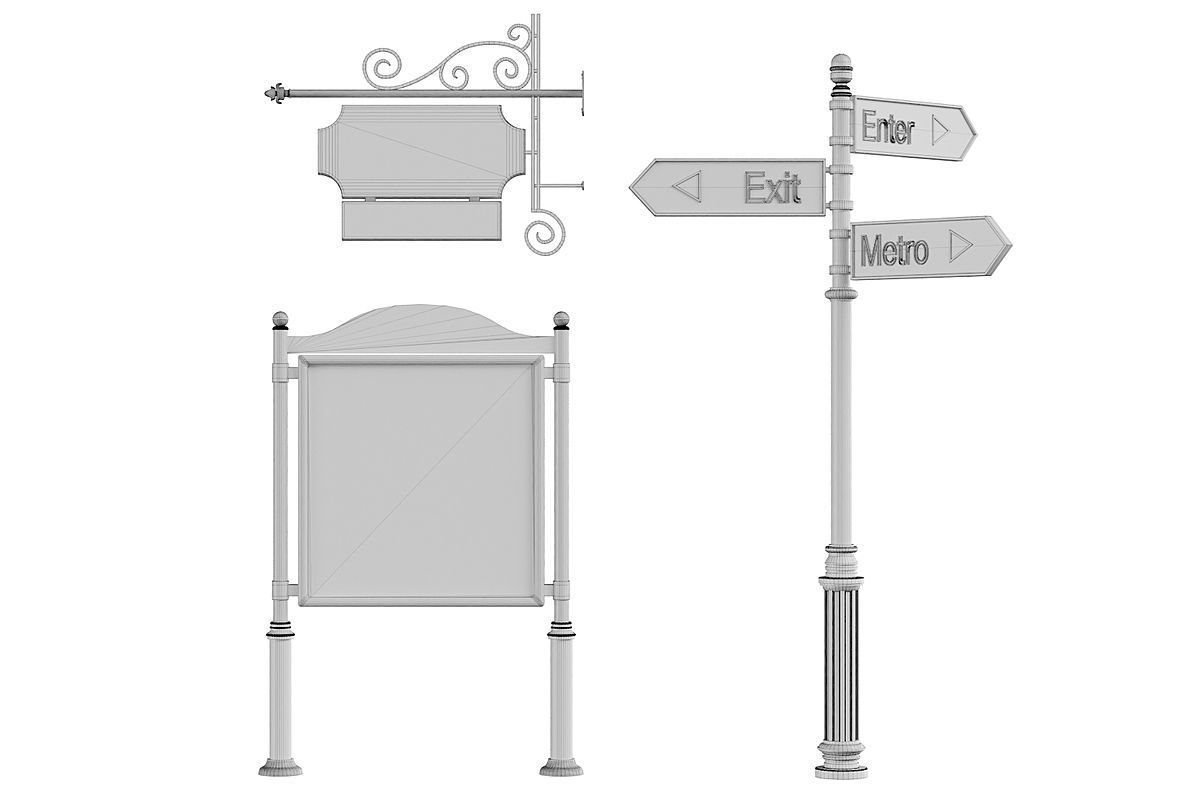 Classic Street Advertising BLENDER 3D Model Cycles 3D model | CGTrader