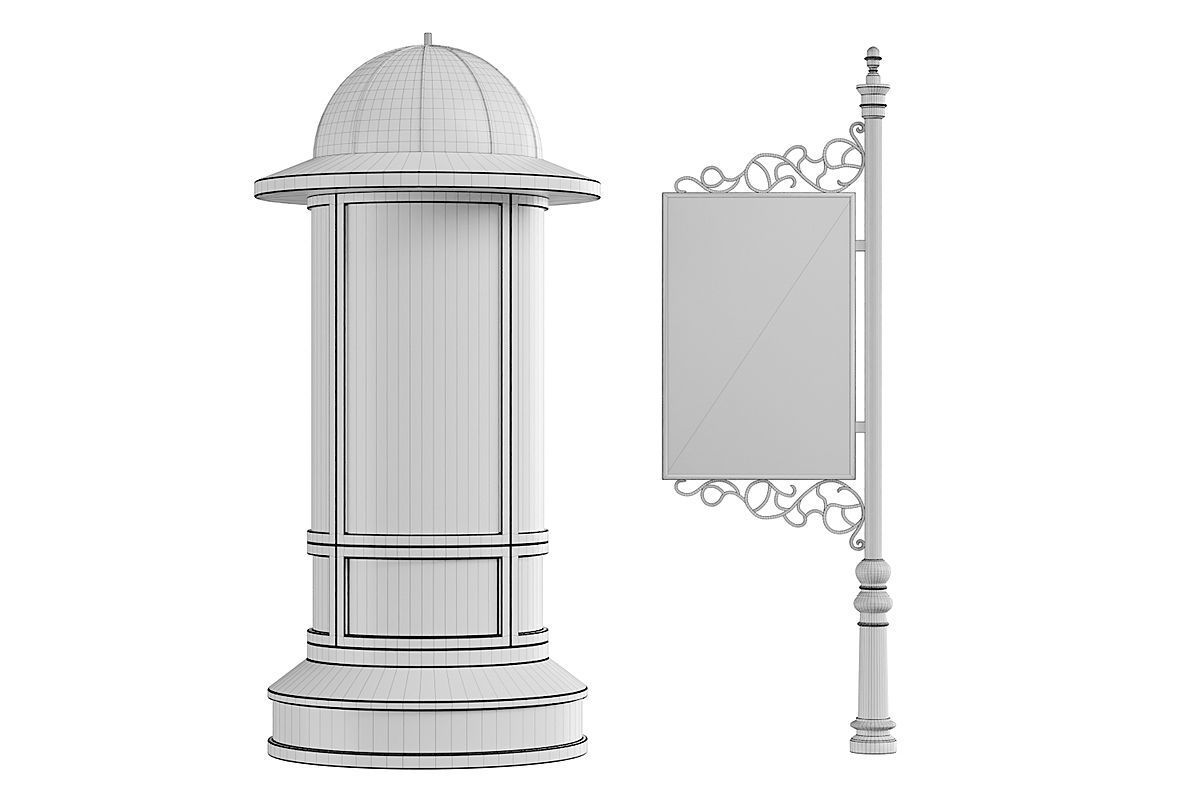 Classic Street Advertising BLENDER 3D Model Cycles 3D model | CGTrader