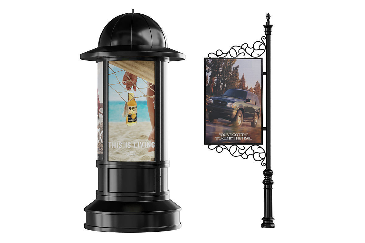 Classic Street Advertising BLENDER 3D Model Cycles 3D model | CGTrader