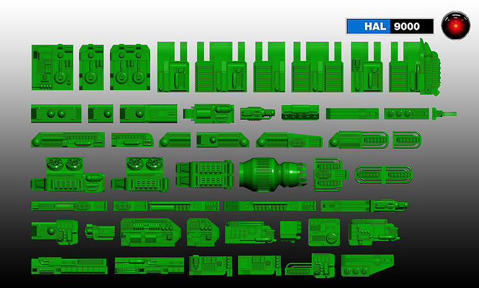 Spaceship kitbash 5A 50 elements 3D model | CGTrader